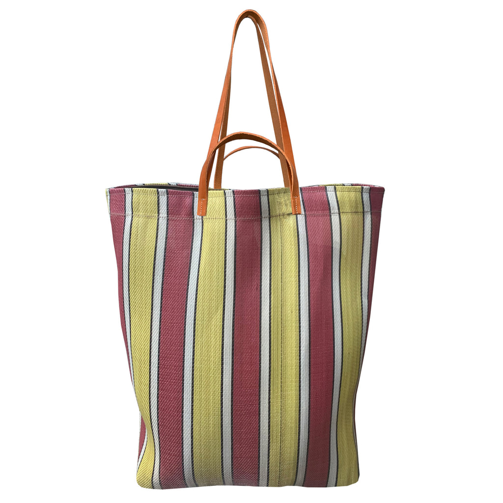 Extra Large Recycled Plastic Market Tote Bag in Red and Yellow ...